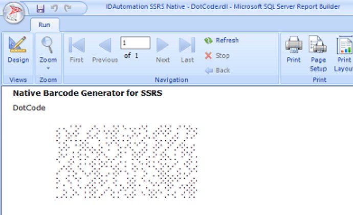 SSRS DotCode Barcode Generator Free Download